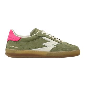 MOA Master Of Arts Salbeigr&uuml;ne Wildleder-Sneakers mit rosa Nubuk - - Shoes - Damen - Gr&uuml;n - 38 EU