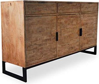 Menzzo Panara Sideboard mit 3 Türen und 3 Schubladen Helle Eiche