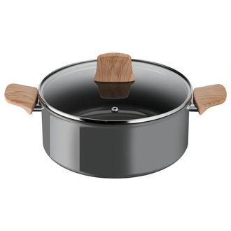 T-fal Renew Kochtopf, 24 cm, Keramik-Antihaftbeschichtung, umweltfreundlich, recycelt, gesundes Kochen, Thermo-Signal, sicheres Utensil, hergestellt in Fran