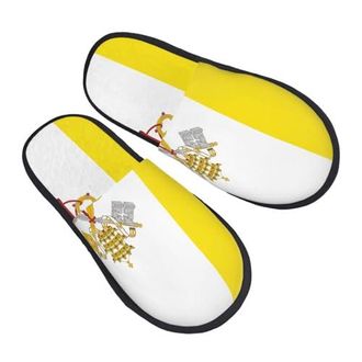 Generic Pantoufle Maison Drapeau De L&Eacute;glise Catholique Romaine Hiver Pantoufles Confortable Chaudes Pantoufles Antid&eacute;rapantes Chaussons Maison Pour Chambre Ca