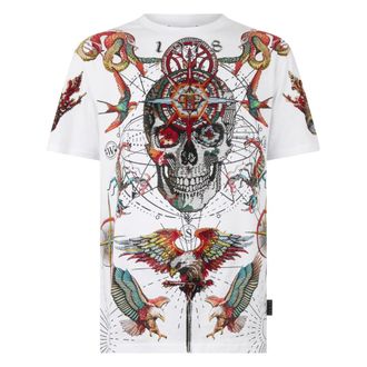 Philipp Plein Rundhals-T-Shirt Tattoo Steine - - Tops - Herren - Mehrfarbig - L