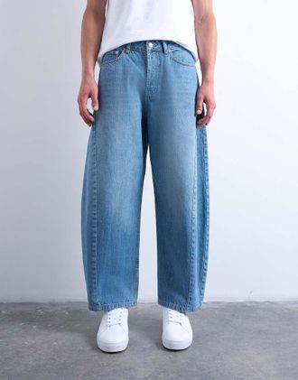 Topman Jean ample rigide - Bleu délavé moyen