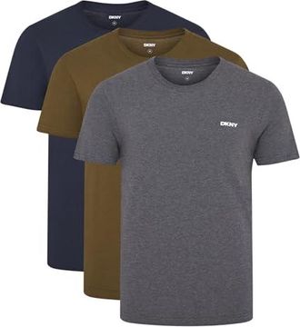 DKNY T Shirt Homme Giants - Pack De 3 | Tee Shirt Coton | Respirant, Design Moderne, 100% Coton | Lot T Shirt Homme