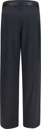 Darkpark Womens Ronda Wool Pants With Leather Belt Dark Grey Trousers