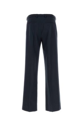 Dries Van Noten Mens Midnight Blue Wool Pant Navy Exterior: Pantaloni Trousers