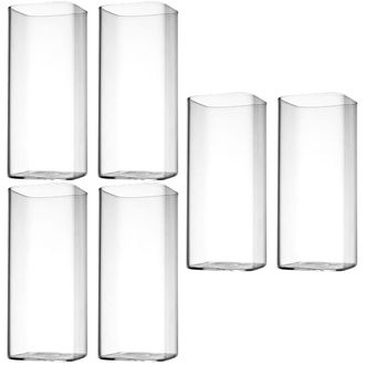 DOITOOL Eckige Longdrinkgl&auml;ser Set 6 St&uuml;ck 13 Oz Klare Quadratische Gl&auml;ser F&uuml;r Wasser Saft Bier Cocktails Mixgetr&auml;nke D&uuml;nnes Trinkglas Design F&uuml;r K&uuml;che Hausha