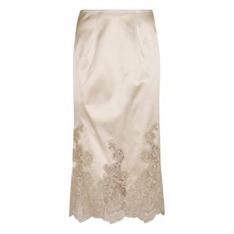 Ermanno Scervino Rock mit Stickerei - - Skirts - Damen - Beige - S