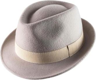 Classic Italy Chapeau Trilby Pliable, imperm&eacute;able, Feutre Homme ou Femme Classic Trilby Pliable - Taille 53 cm - Creme