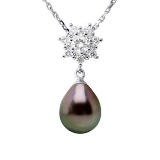Ateliers Saint Germain Halskettenschmuck - Echte Tahiti-Zuchtperle Birne 9-10 mm