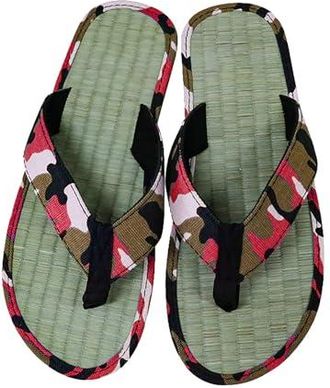 Generic Pantoufles d&eacute;t&eacute; pour homme avec fond en bois respirant camouflage toile pantoufles dint&eacute;rieur pantoufles pantoufles maison chaussures hommes taille 13