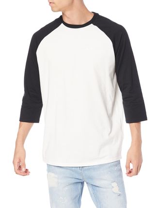 Oakley Relax Raglan-T-Shirt f&uuml;r Herren, 3/4-Gr&ouml;&szlig;e, gebrochenes Wei&szlig;/Schwarz, Gr&ouml;&szlig;e L