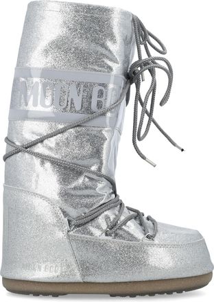Moon Boot Chaussures plates de lune en lune argent