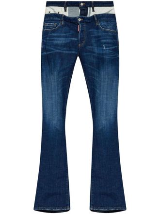 Dsquared2 jean Sharpei &agrave; coupe &eacute;vas&eacute;e - Bleu