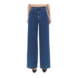 Pantaloni Torino Femme, Jeans, Bleu, Taille: W24 Pantalon en denim &agrave; jambes larges
