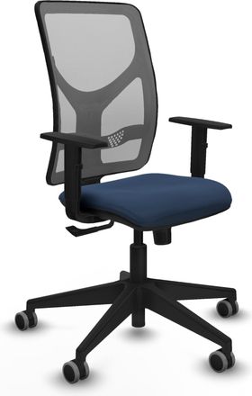 Piqueras y Crespo Schreibtischstuhl, blau, mit 1D-Armlehnen, h&ouml;henverstellbare Lendenwirbelst&uuml;tze, ausgestattet mit 3 Positionen und Schneideschaum, Grau/Marineblau