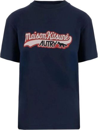 Autry Femme, Tops, Bleu, Taille: 38 FR Varsity Tee-Shirt