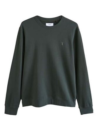 Next Homme Sweat Ras du Cou l&eacute;ger 100% Coton Vert Kaki M