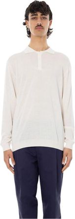 Daniele Fiesoli Homme, Tops, Blanc, Taille: 2XL Crepe Cotton LS Polo