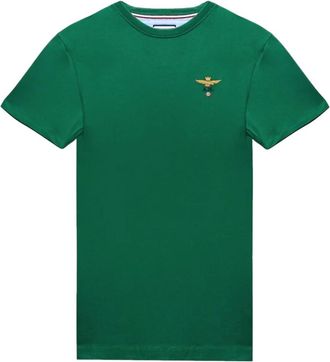 Aeronautica Gr&uuml;nes Basic Baumwoll-Rundhals-T-Shirt - - Tops - Herren - Gr&uuml;n - 4XL