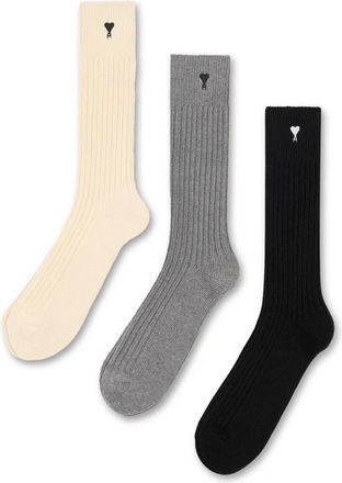 Ami unisex, Sous-v&ecirc;tements, Multicolore, Taille: M Three Pack Ami de Coeur Socks