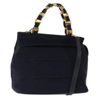 Ferragamo Sac &agrave; main en toile Pre-owned - Femme - Pre-owned - Bleu - Taille: ONE Size
