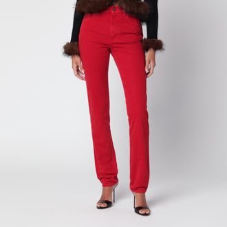 Chlo&eacute; Berry Red Jeans aus Baumwolldenim