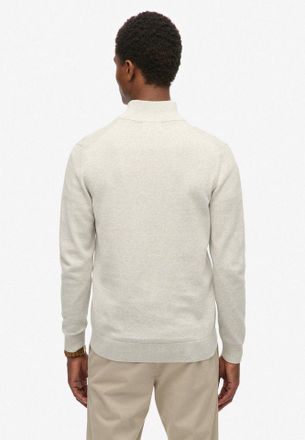 Superdry Troyer ESSENTIALS COTTON HALF ZIP aus Baumwolle, Slim Fit, hochschlie&szlig;ender Kragen mit Rei&szlig;verschluss