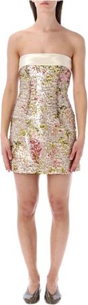 Alberta Ferretti Femme, Robes, Multicolore, Taille: 36 FR Minijupe &agrave; Sequins Floraux