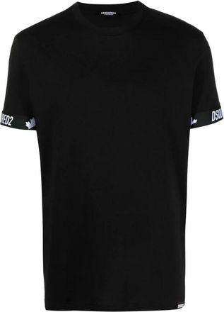 Dsquared2 Homme, Tops, Noir, Taille: M Logo-Print Round Neck T-Shirt