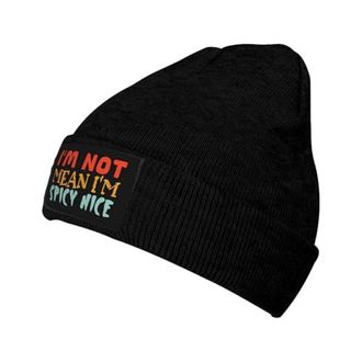 Generic Je Ne suis Pas M&eacute;chant, Je suis Gentil Et &Eacute;pic&eacute; Unisex Bonnet De Trawler &Eacute;lastique Skull Cap Souple Watch Cap pour Course &Agrave; Pied Ski Jogging
