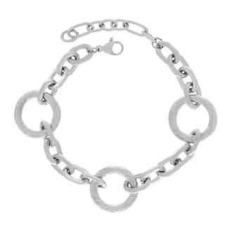 Dansk Copenhagen Femme, Accessoires, Gris, Taille: ONE Size Bracelet à Anneau Martelé Plaqué Argent