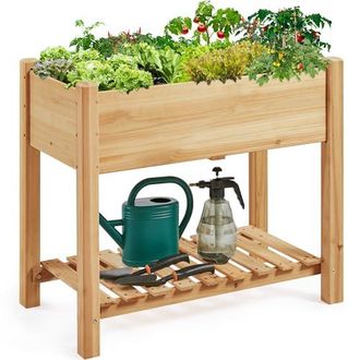 Yaheetech Hochbeet mit Ablageboden, Fr&uuml;hbeet Kr&auml;uterbeet Pflanzk&uuml;bel Gem&uuml;sebeet f&uuml;r Garten/Terrasse/Balkon, 86 x 46 x 76 cm