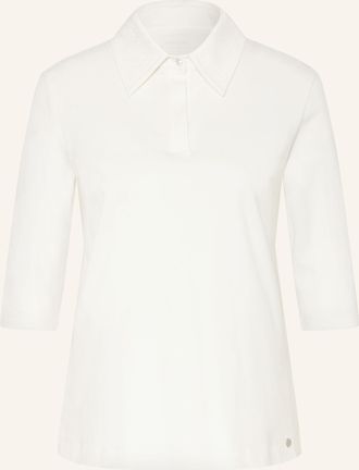 Marc Cain Jersey-Poloshirt Mit 3/4-Arm Und Schmucksteinen weiss