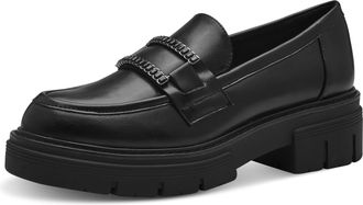 Marco Tozzi Damen Loafer ohne Absatz Vegan mit Plateau, Schwarz (Black), 39 EU
