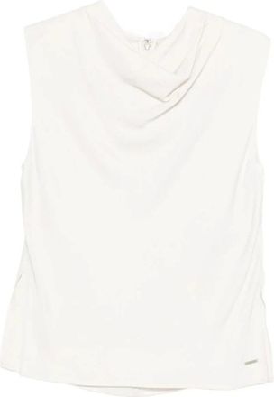 Calvin Klein Femme, Tops, Blanc, Taille: 38 FR Cowl Neck Sleeveless Zip Top