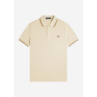 Fred Perry Polo à double bout - oatmeal warm stone shaded stone