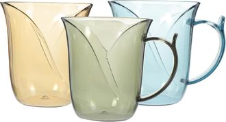 Lurrose 3 St&uuml;ck Teiliges Transparente Mundsp&uuml;ltassen aus Kunststoff mit Zahnputzbecher Halterung rutschfest Platzsparend Langlebig und Bruchsicher f&uuml;r Badezim