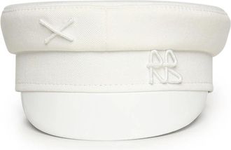 Ruslan Baginskiy Femme, Accessoires, Blanc, Taille: XS Logo Embellished Baker Boy Cap