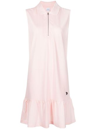 Paul Smith robe-polo &agrave; patch z&egrave;bre - Rose