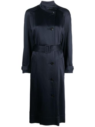 10 Corso Como Doppelreihiger Trenchcoat aus Satin - Blau