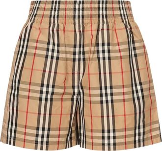 Burberry Femme, Shorts, Beige, Taille: 38 FR Audrey Check Shorts