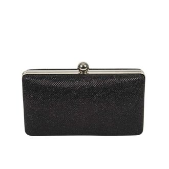 Menbur Pochette Cerimonia en Tissu Lamin&eacute; - Femme - Sacs - Noir - Taille: ONE Size