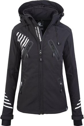 Rock Creek Damen Softshell Jacke Outdoorjacke Windbreaker &Uuml;bergangs Jacke - Schwarz - 44/XXL