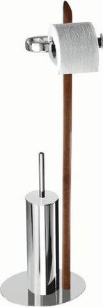 WENKO 18556100 Stand WC-Garnitur Lugo, Holz, 24 x 76 x 18 cm, Walnuss