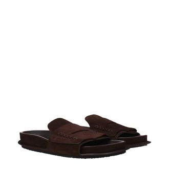 Jacquemus Womens Brown Leather Slippers