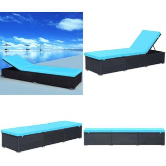 vidaXL Vidaxl - Sonnenliege mit Auflage Poly Rattan Schwarz - Sonnenliege - Gartenliege - Rattanliege - Outdoor M&ouml;bel - Lounge Chair - Home & Living