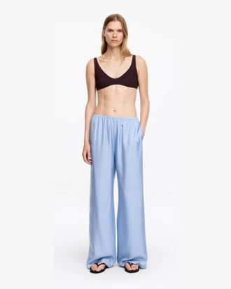 Arket Hose Aus Seidentwill -Blau