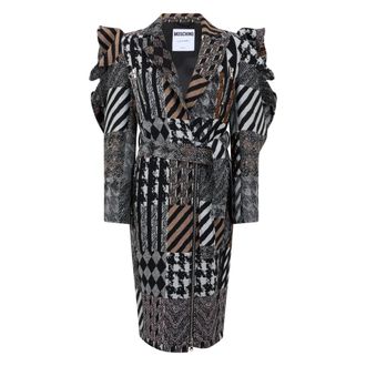 Moschino Anspruchsvolle Jacke mit weiten &Auml;rmeln und einzigartigem Design - - Coats - Damen - Mehrfarbig - S