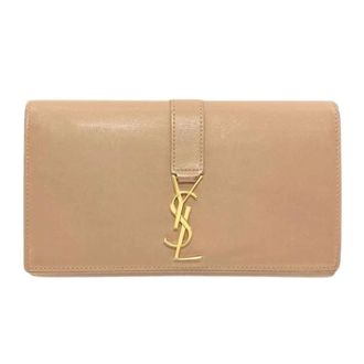 Saint Laurent Portefeuille long vintage Pre-owned (bi-fold) - Femme - Pre-owned - Beige - Taille: ONE Size