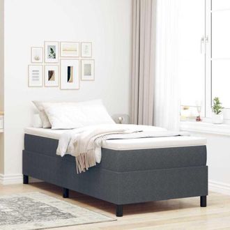 vidaXL Boxspringbett Dunkelgrau 100 x 200 cm Cordstoff Vidaxl